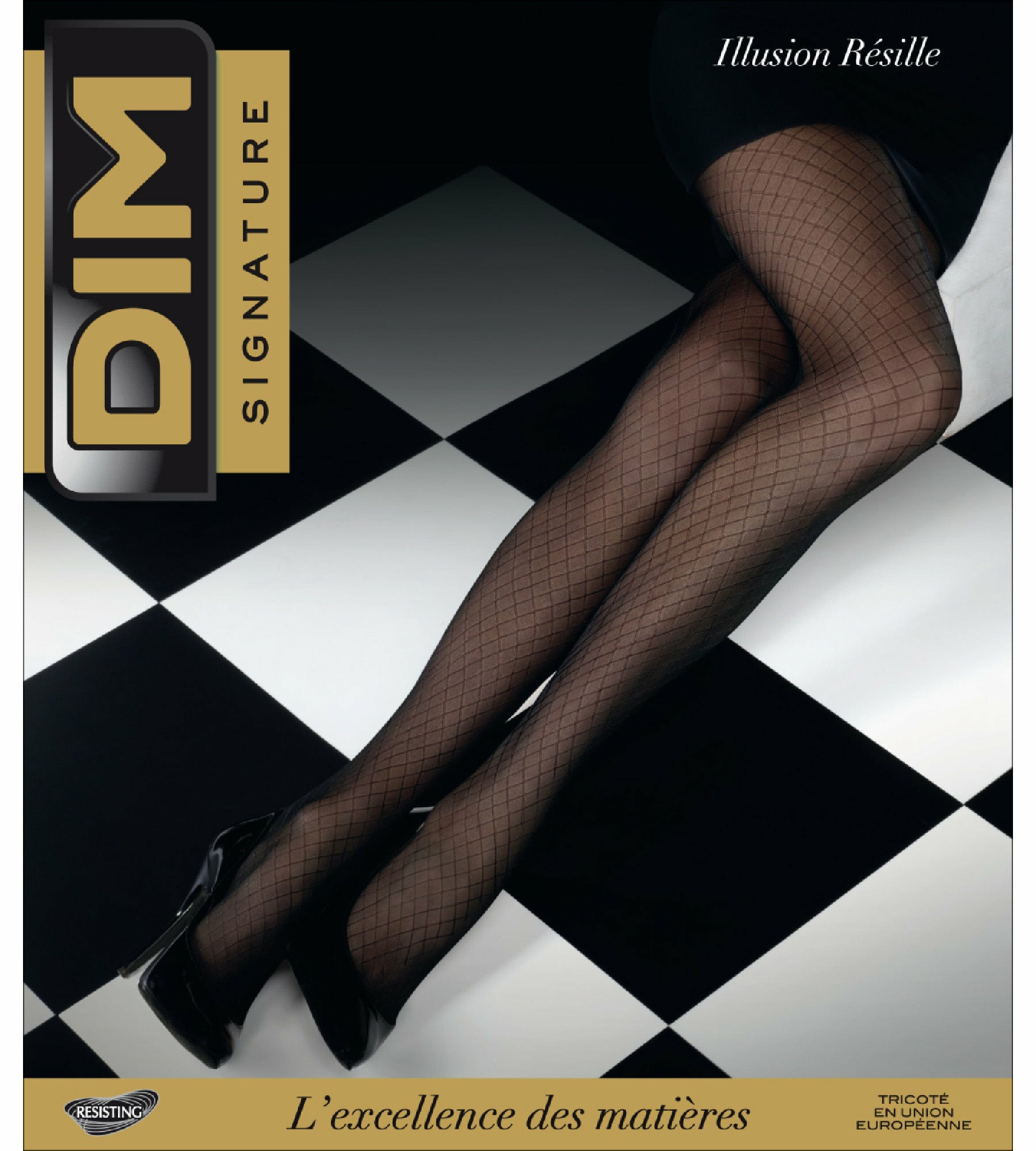 Collant noir DIM SIGNATURE Illusion résille 20D - Dim Outlet