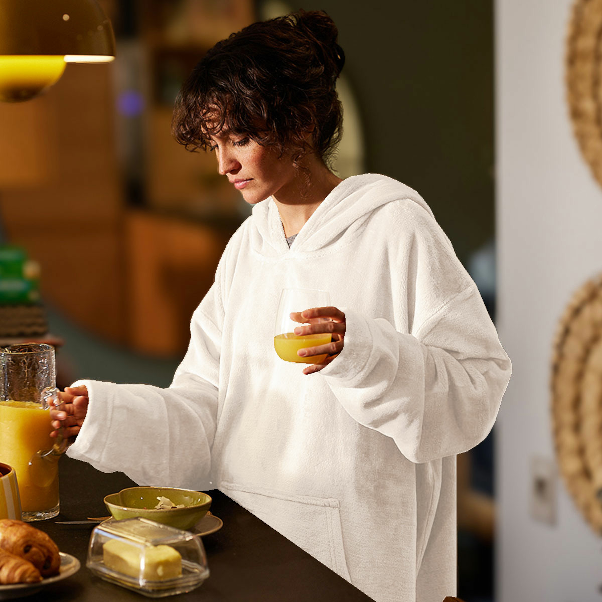 Plaidou polaire extra cocooning coloris ecru - DODO outlet Talange